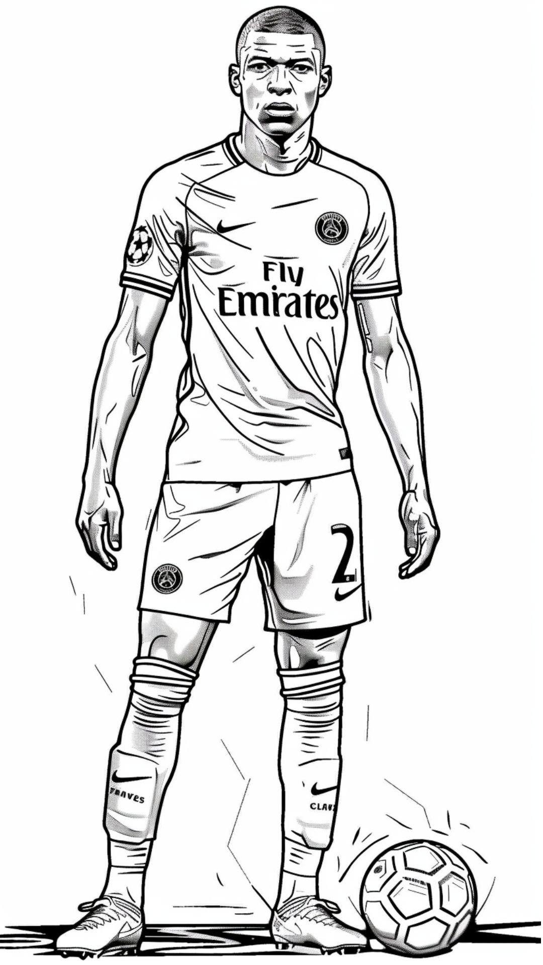 Desenhos de Kylian Mbappé para Imprimir e Colorir