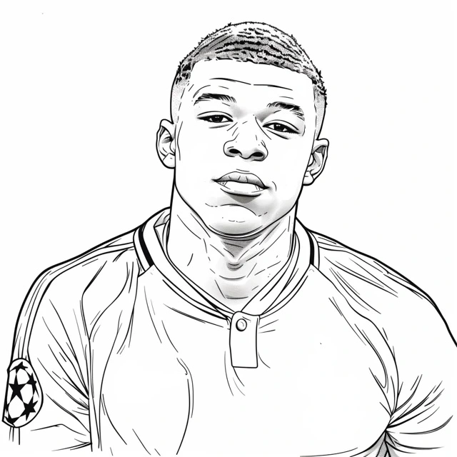 Desenhos de Kylian Mbappé para Imprimir e Colorir